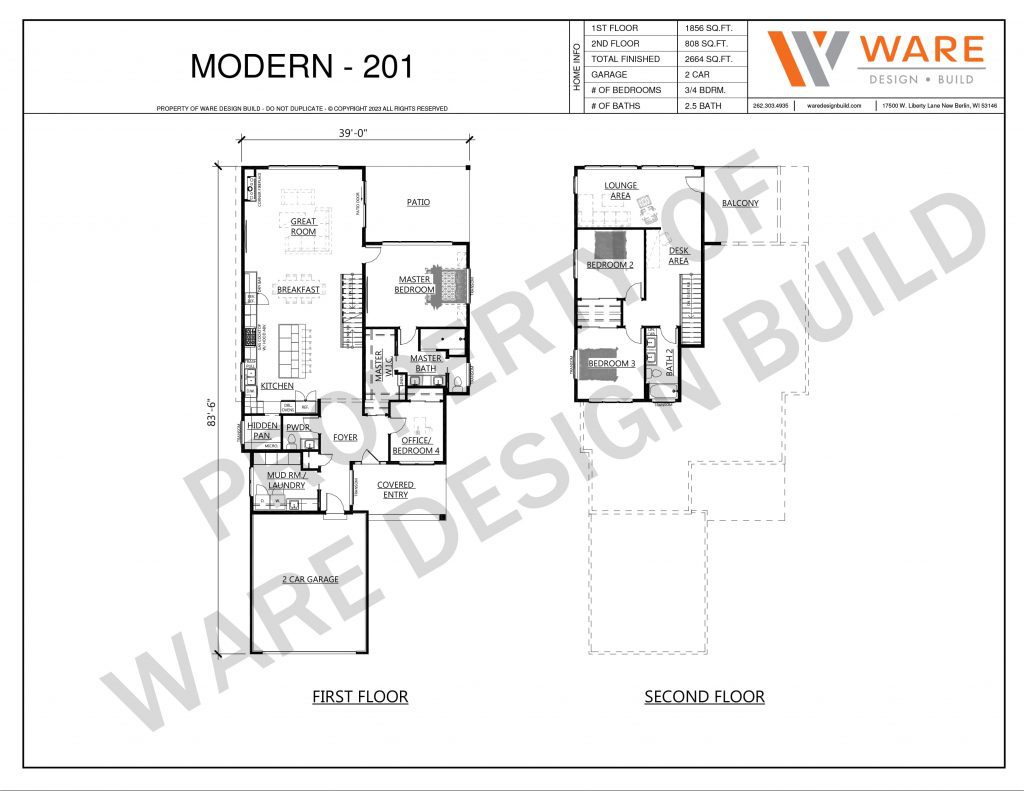 Modern 2 Story Plans 201 - Ware Design Build
